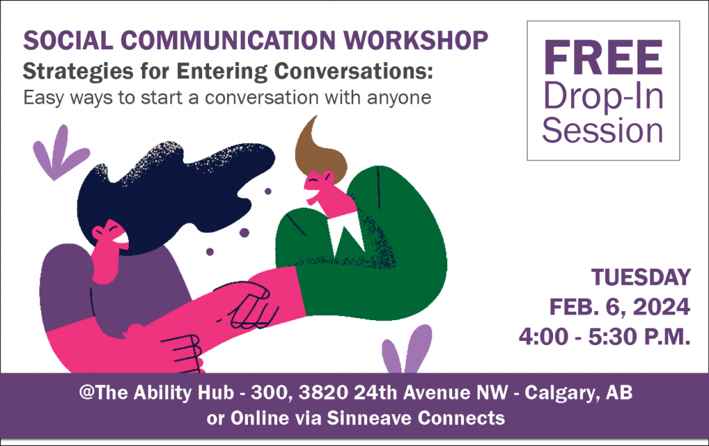 Drop-in Workshop - Strategies for Entering Conversations: Easy ways to ...